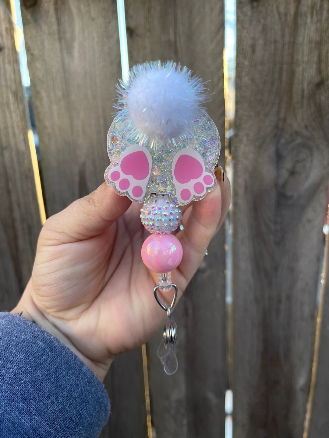 Easter Badge Reel| Bunny Badge Reel| Bunny Butt Badge Reel| Holiday ...