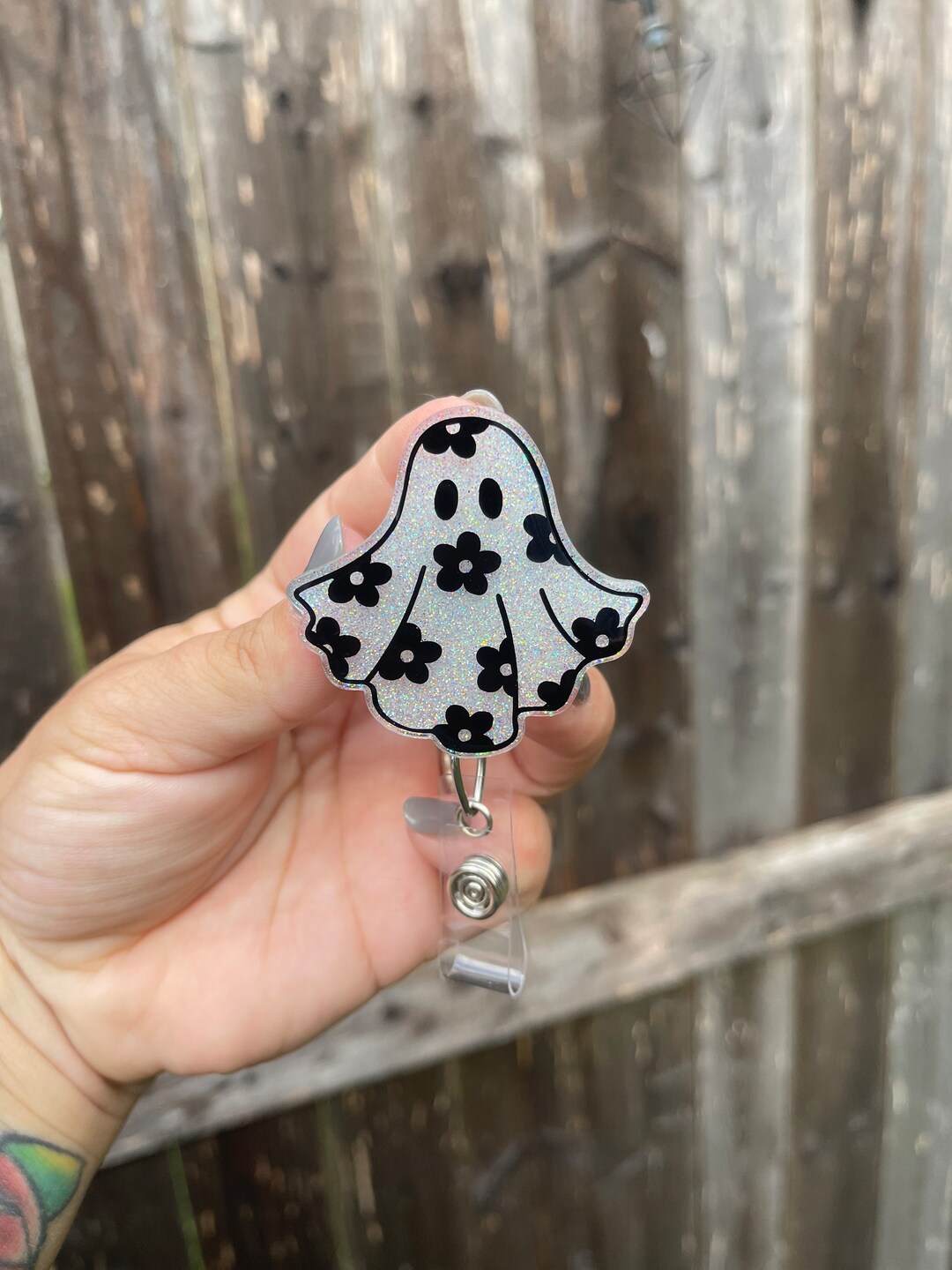 Daisy Ghost Badge Reel| Cute Ghost Badge Reel| Halloween Badge Reel ...