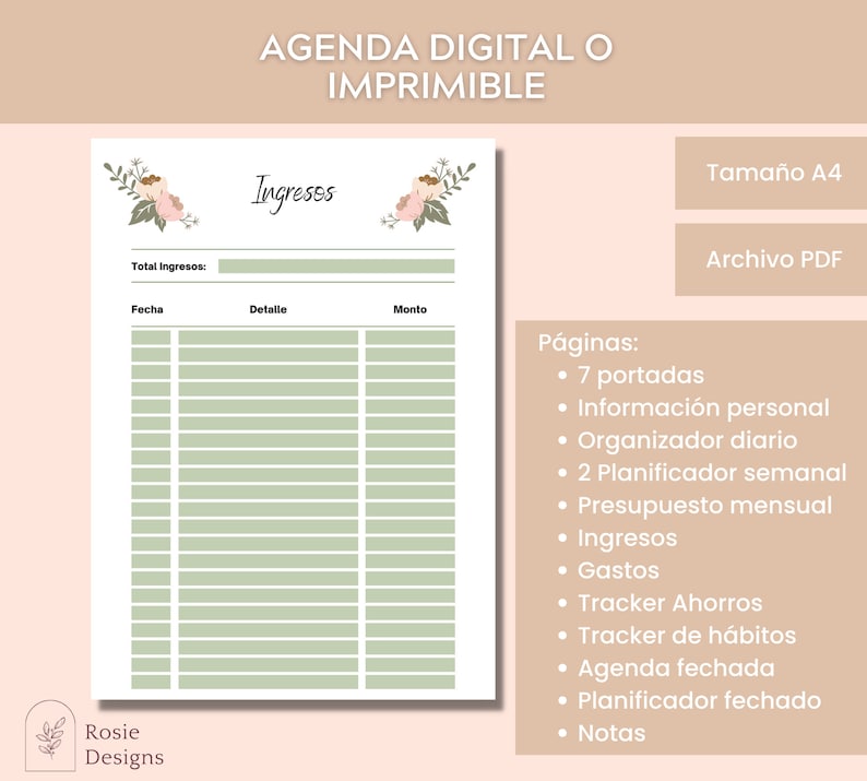 Agenda, Planificador, Control De Ingresos, Gastos Y Ahorro 2023 ...