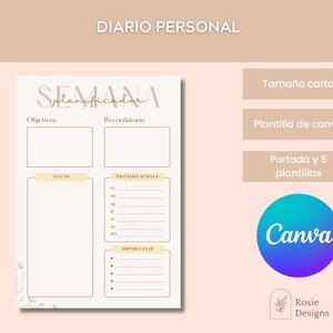 Diario Personal Deluxe - Plantilla Para Organización Del Día Y ...