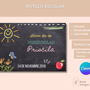 Letrero Imprimible Para último Día De Clases - Recuerdo Personalizado ...