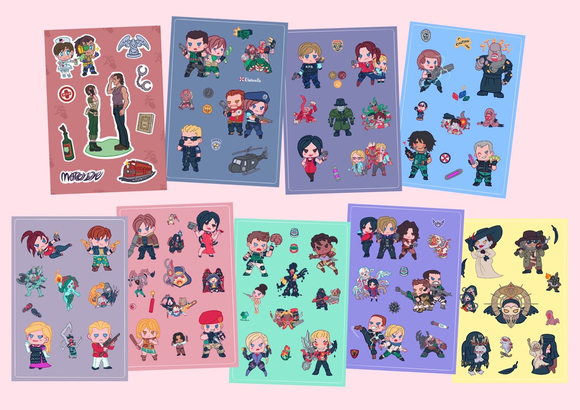 Resident Evil Inspired A5 Sticker Sheets - Etsy