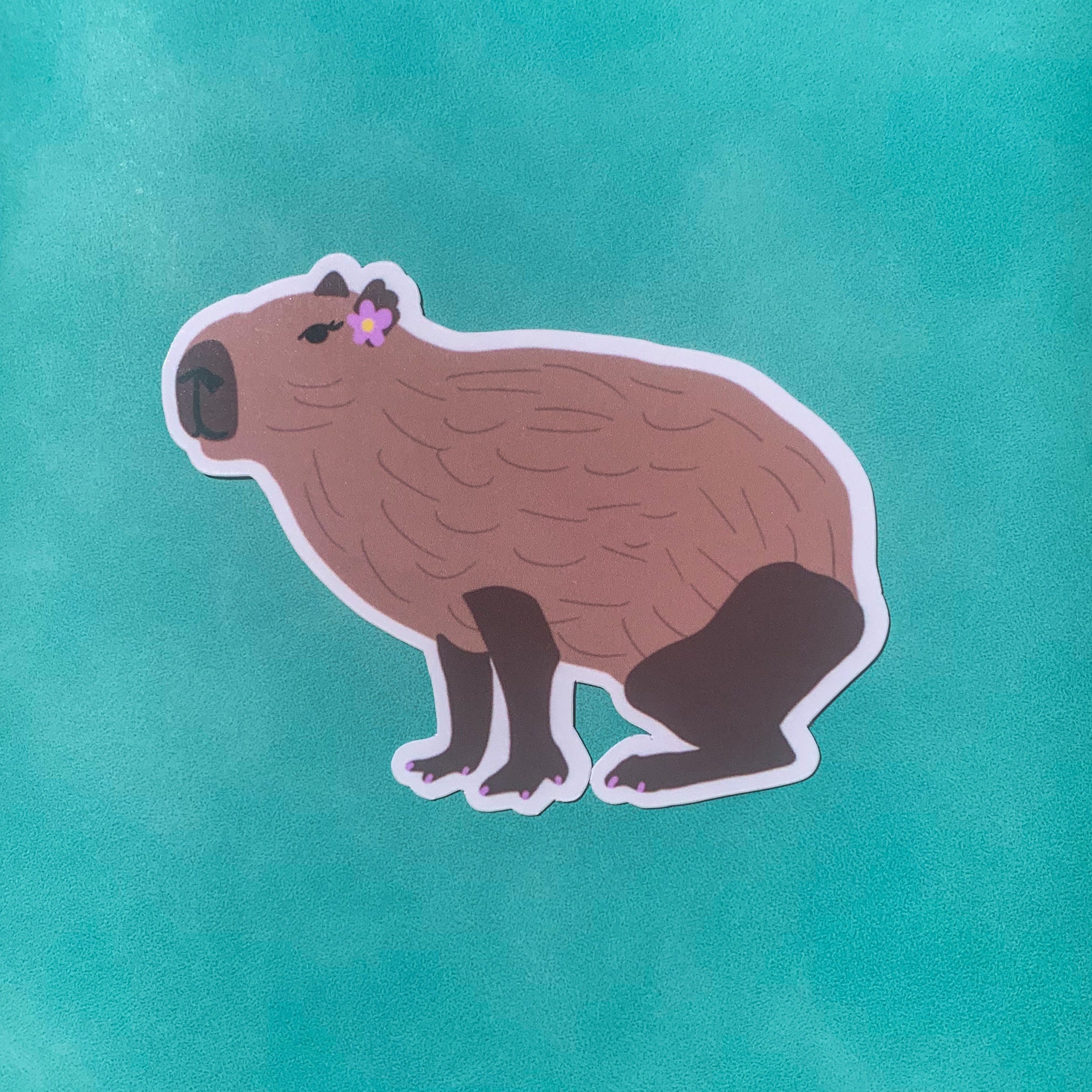 Capybaddie Cute Capybara Sticker Funny Sticker for Water - Etsy