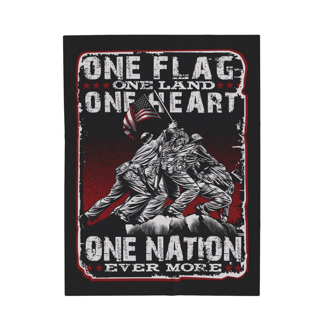 One Flag, One Land, One Heart, One Nation - Plush Blanket - Etsy