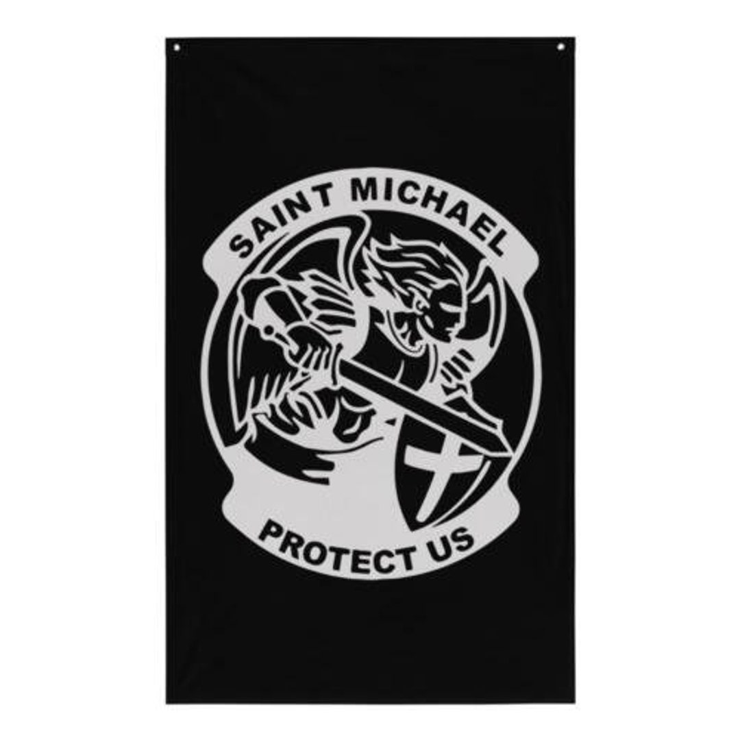 St. Michael Protect Us - Sublimated Flag - Etsy