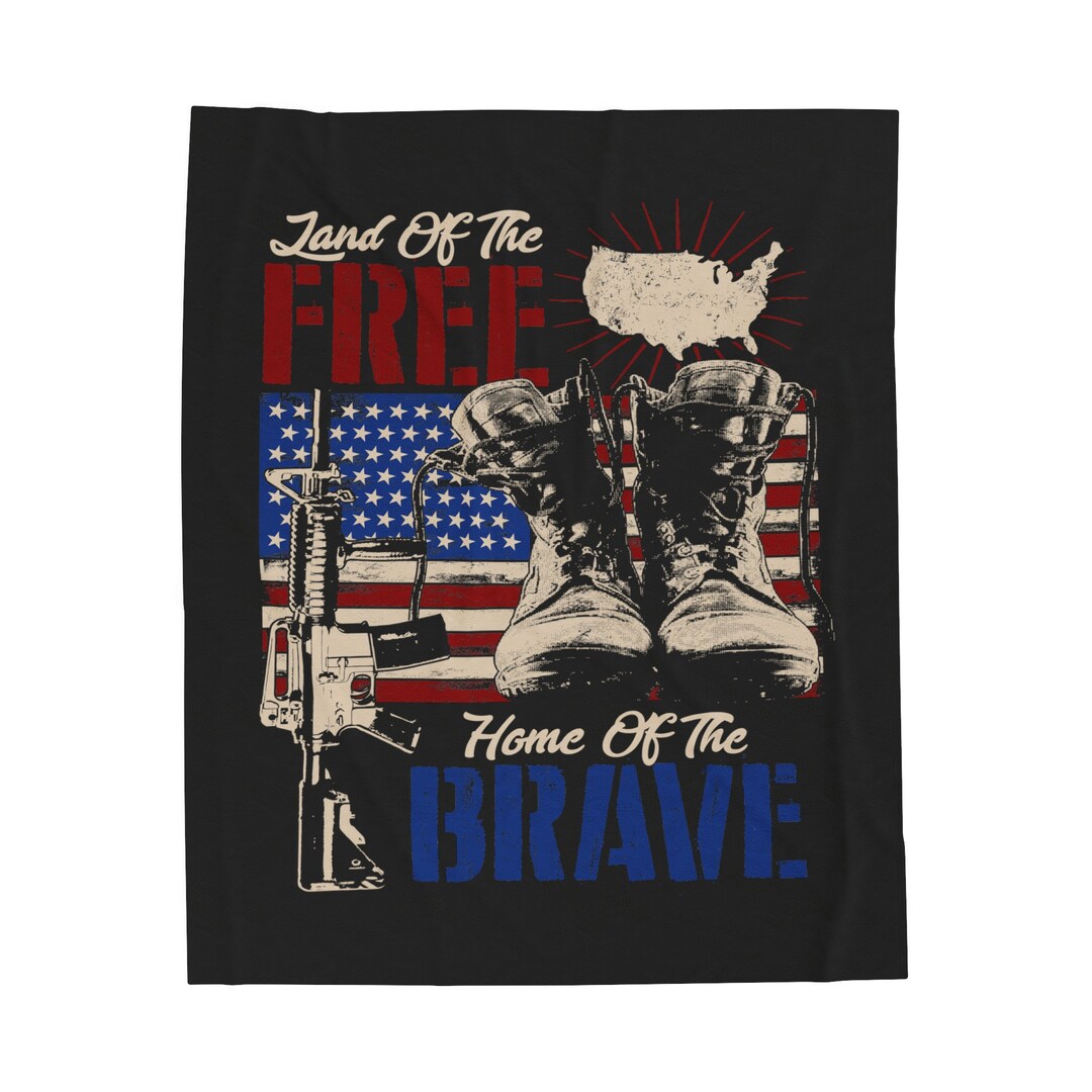 Land of the Free...home of the Brave Plush Blanket - Etsy