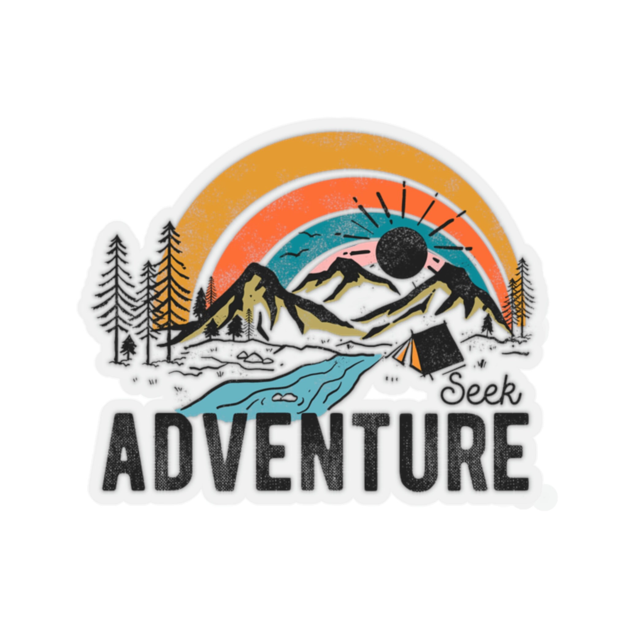 Seek Adventure Water Bottle Sticker Adventurer Wilderness Mountains - Etsy