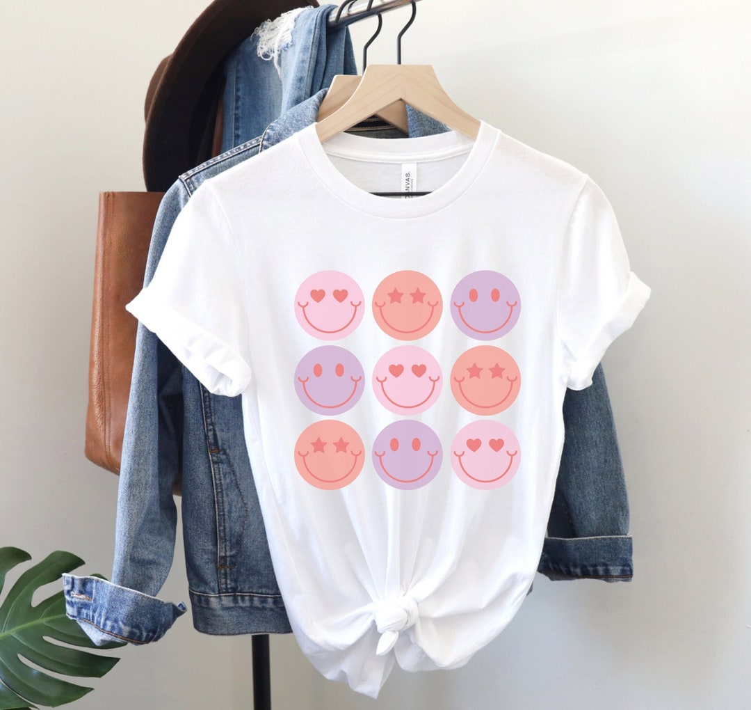 Retro Smiley T-shirt, Smiley Face Shirt, Good Vibes T-shirt, Positive T ...