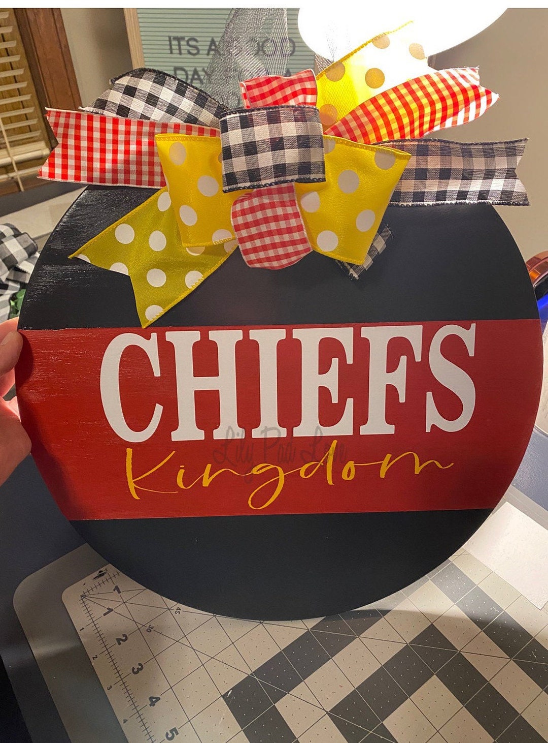 Kansas City Chiefs, Door Hanger, Chiefs, Football, Wood Round, KC ...