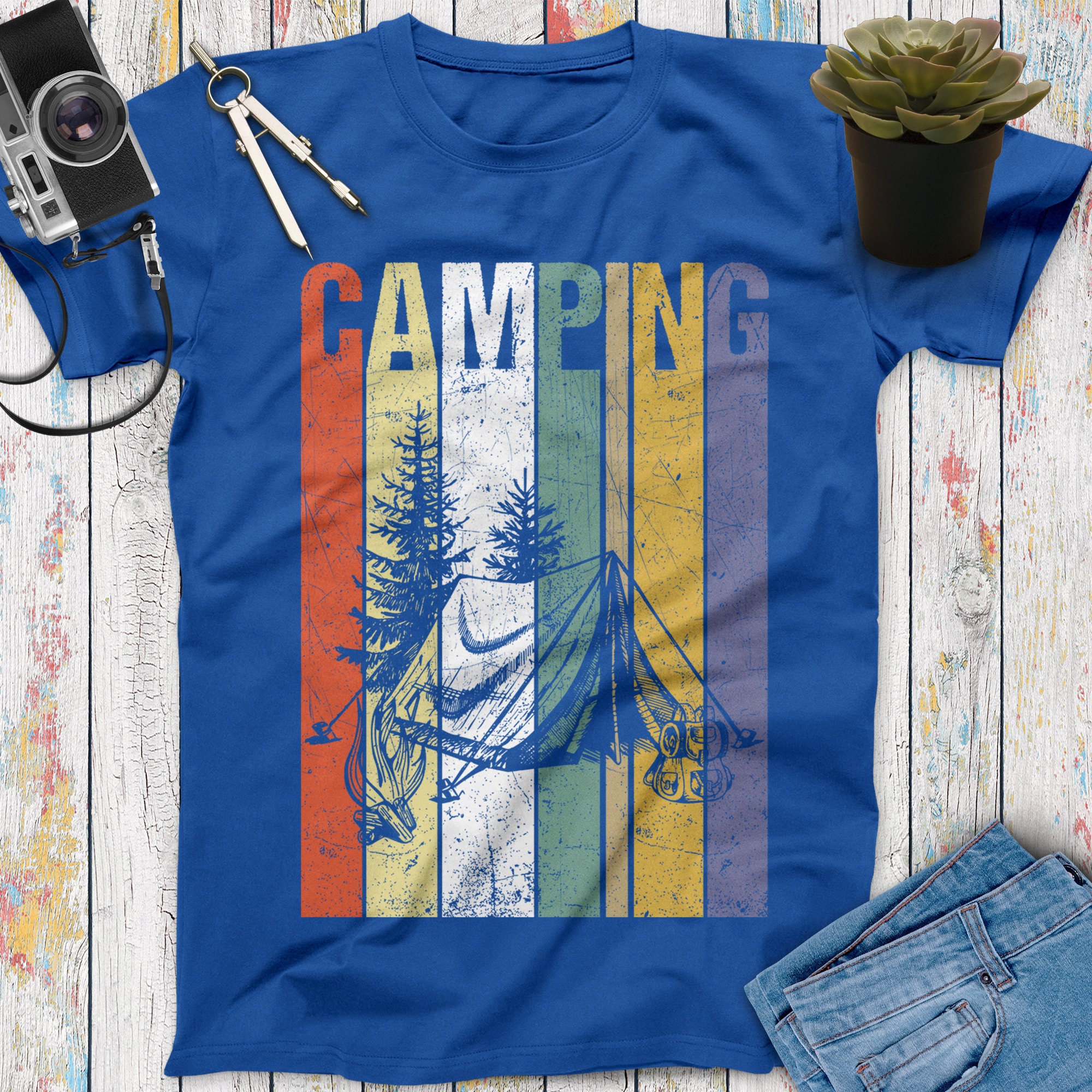 Camping T Shirt, Vintage Shirt, Retro Shirt, Vacation Shirt, Tropical ...