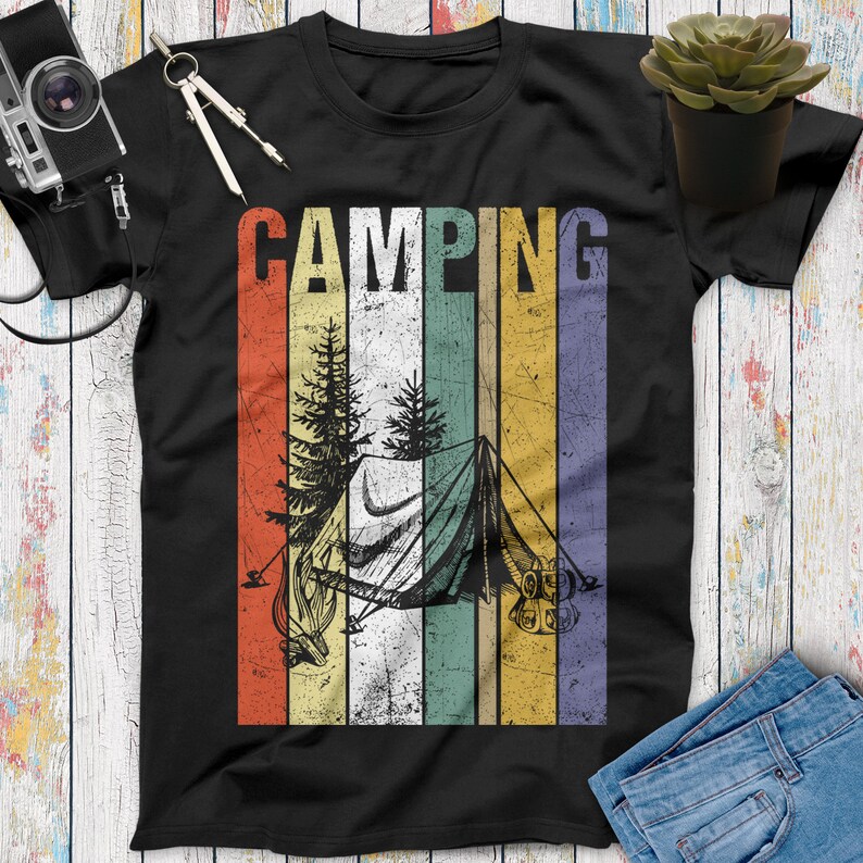 Camping T Shirt, Vintage Shirt, Retro Shirt, Vacation Shirt, Tropical ...