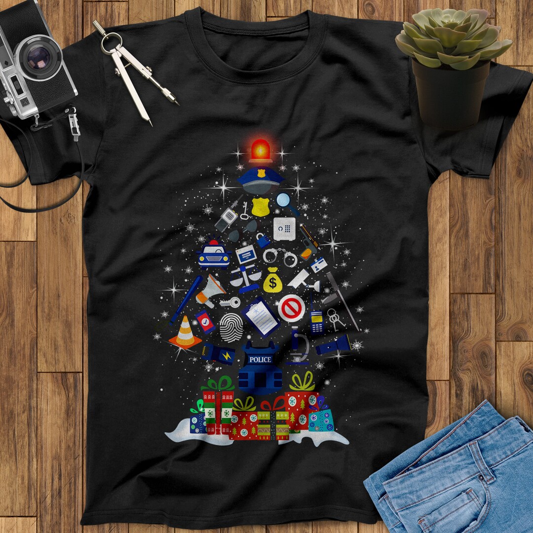 Police Christmas Tree Proud of Police Funny Gift Police Shirt, Police ...