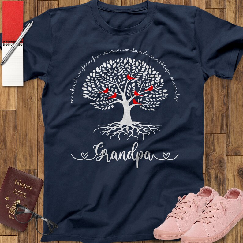 Custom Grandpa or Grandma Family Tree With All Birds Grandkids - Etsy