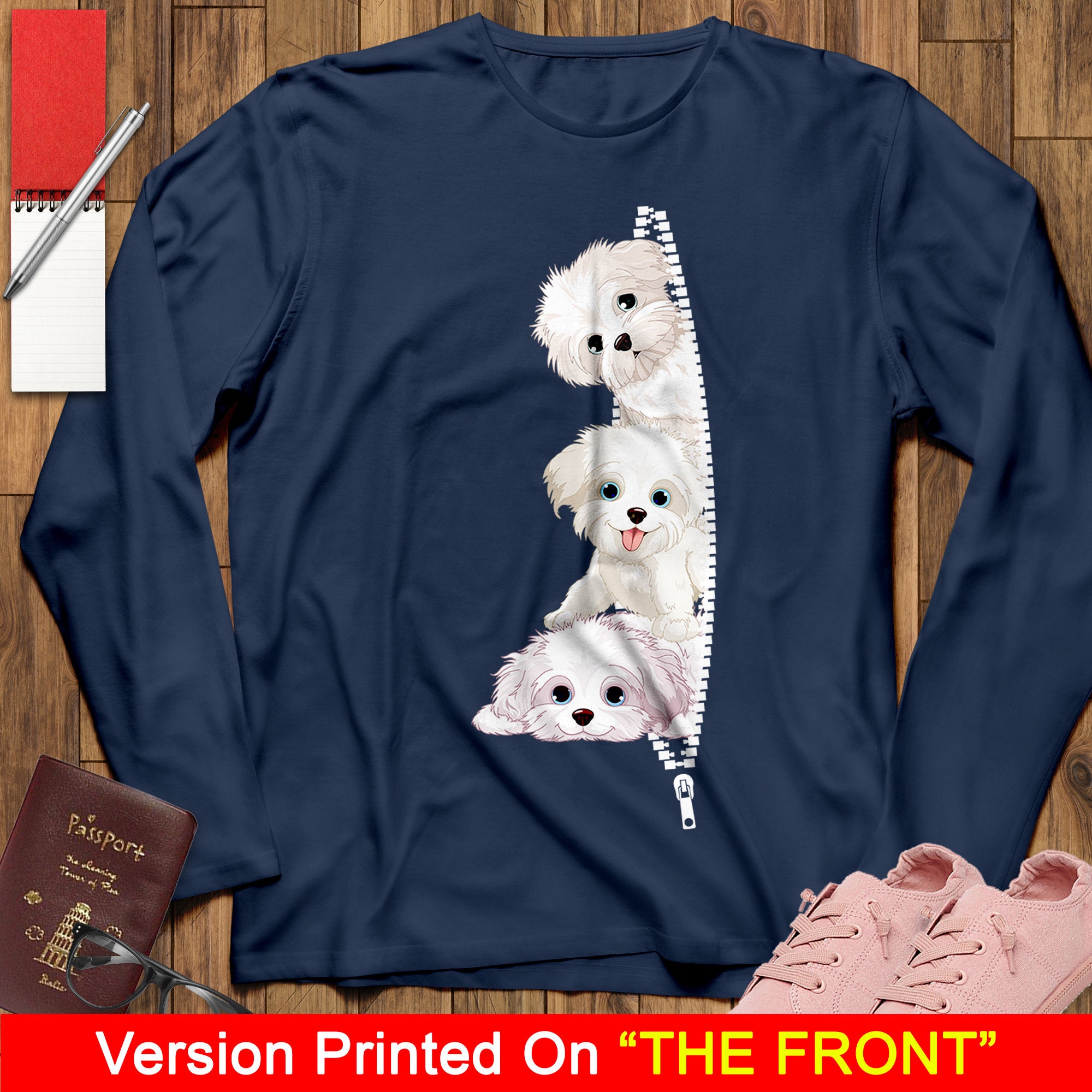 Sneaky Maltese Cute Animal Dog Lovers Shirts Maltese Shirt | Etsy