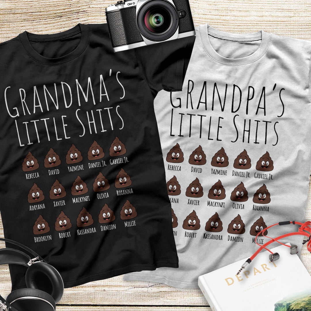 Personalized Grandchildren's Names Grandma's Little Shits T Shirt ...