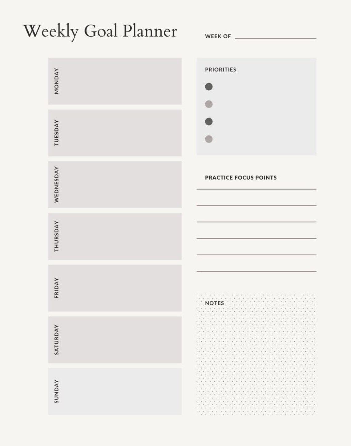 Music Practice Planner Printable | Musician Journal | Piano Violin ...