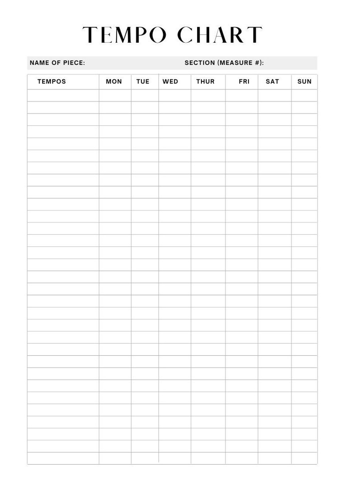 Music Practice Planner Printable | Musician Journal | Piano Violin ...