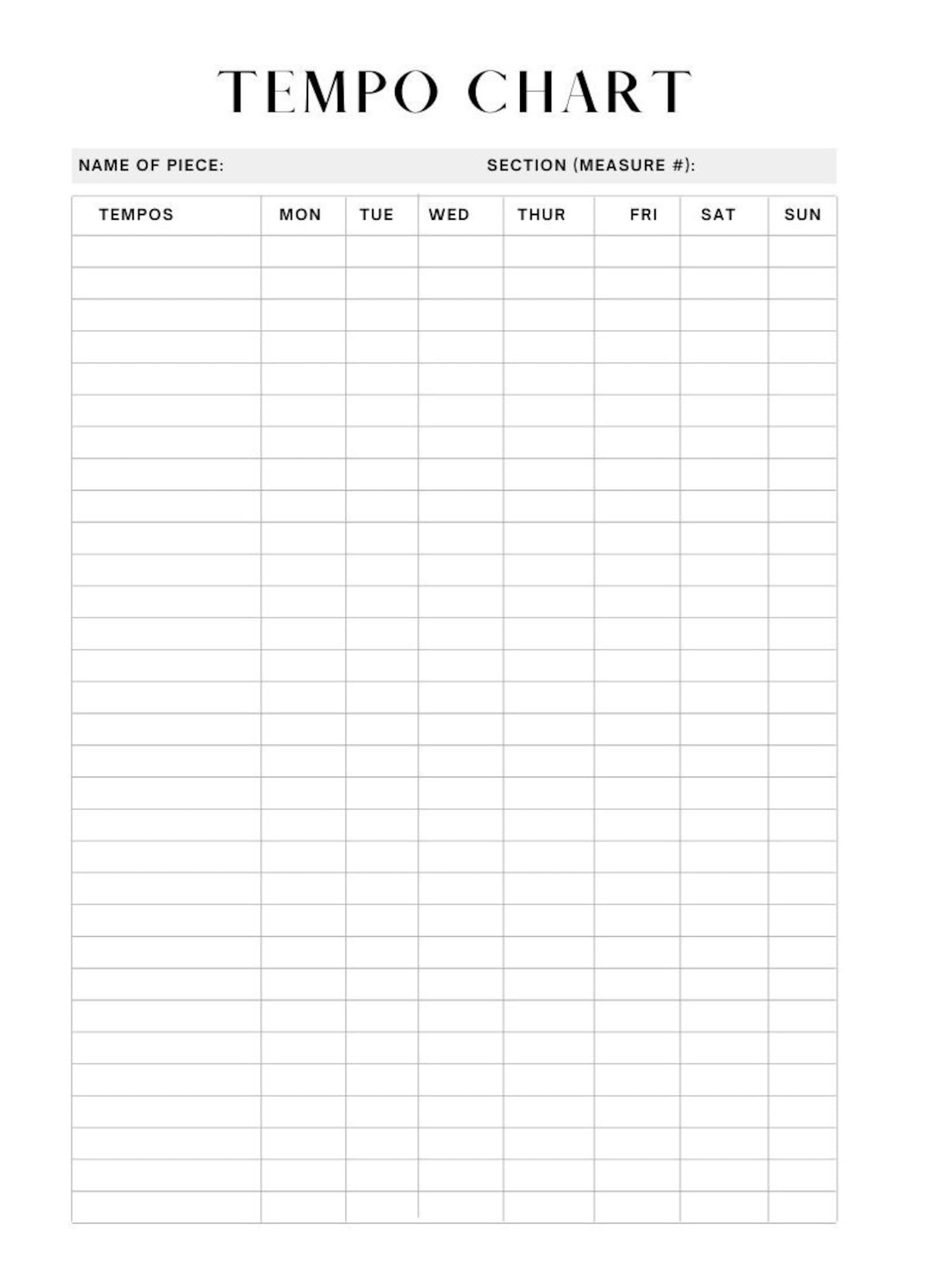 Music Practice Planner Printable | Musician Journal | Piano Violin ...