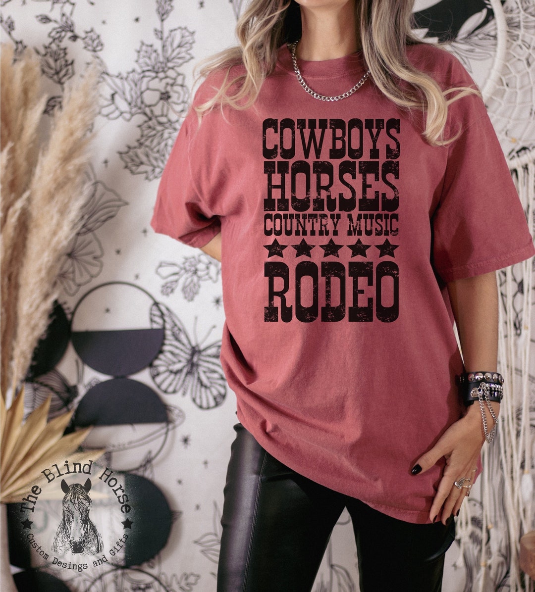 Camisa de rodeo occidental, colores cómodos, camiseta de gran tamaño ...