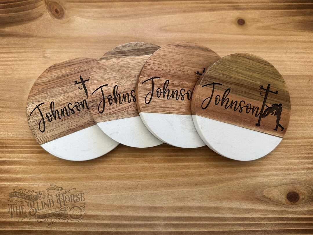 Lineman Coaster Set, Lineman Decor, Lineman Gifts, Lineman Wife ...