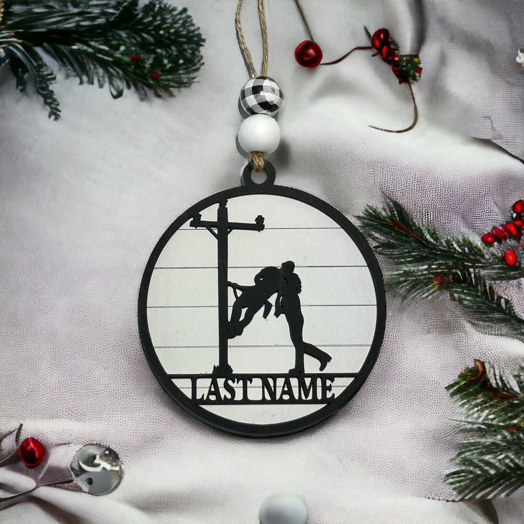 Lineman Christmas Ornament, Linewife Christmas, Lineman Gift, Lineman ...