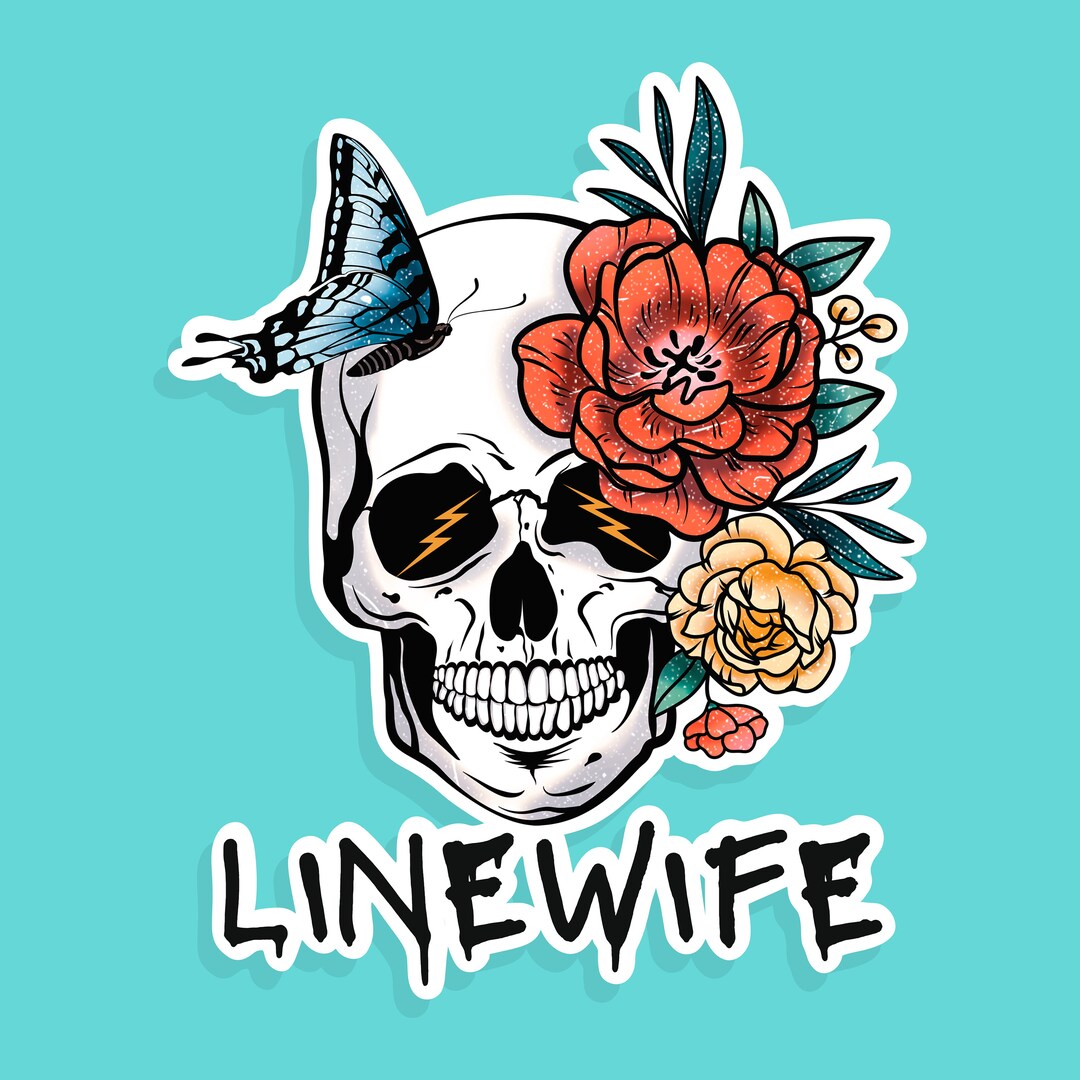 Lineman Wife Decal, Linewife Car Sticker, Lightning Bolt, Skull With ...