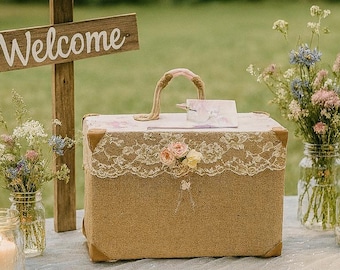 Urne Valise Mariage Champetre