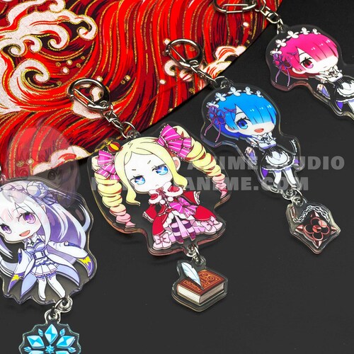 RE:ZERO Acrylic Charms Rem Emilia Ram | Etsy