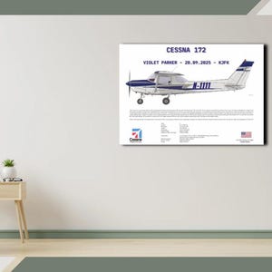 Personalized Cessna 172 First Flight Poster: Aviation Decor (digital ...
