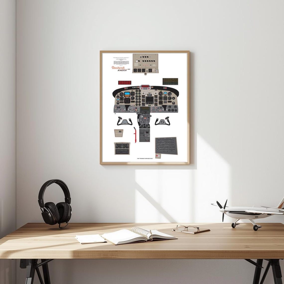 Beechcraft King Air 350 EFIS Cockpit Poster: Aviation Wall Art (digital ...