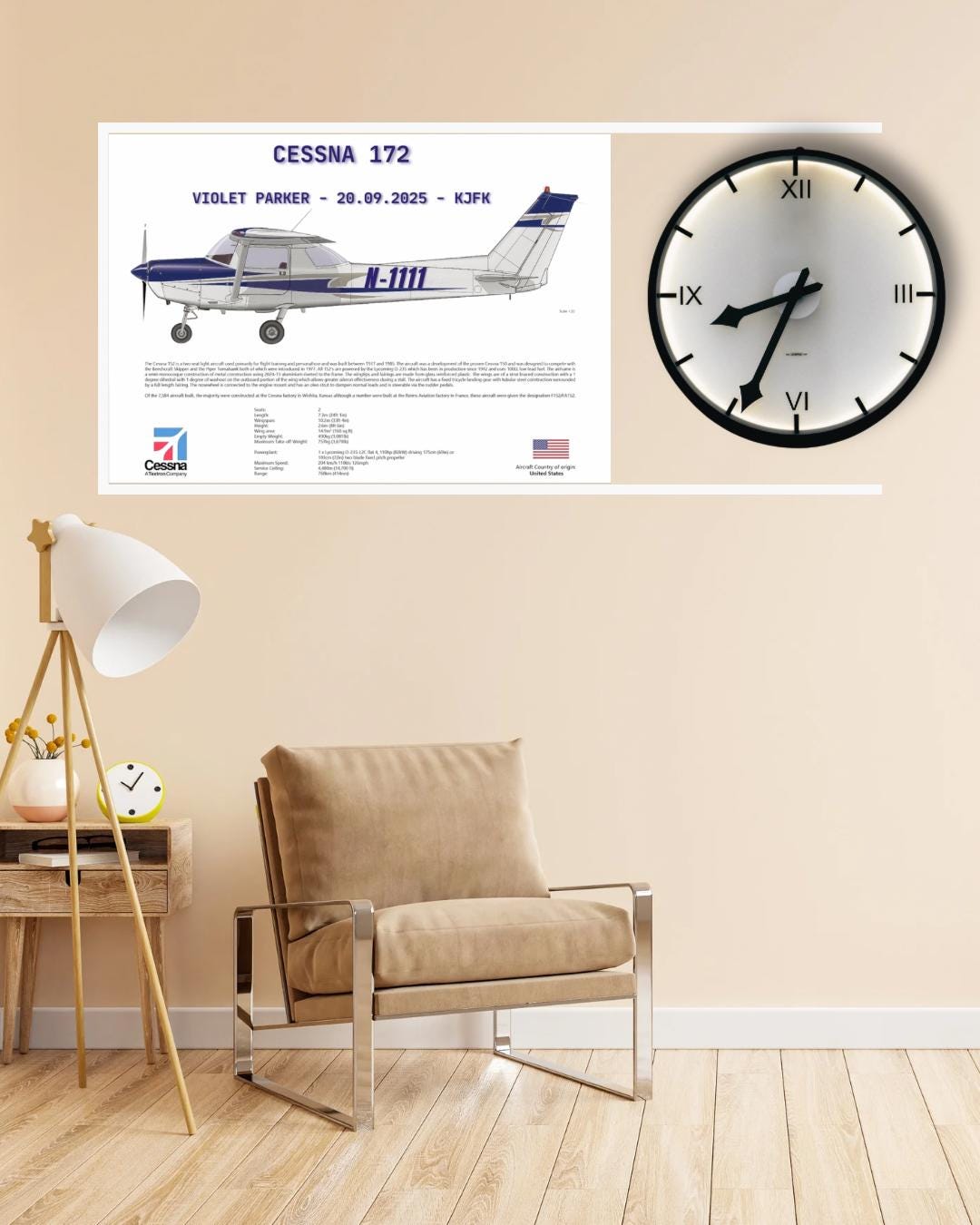 Personalized Cessna 172 First Flight Poster: Aviation Decor (digital ...