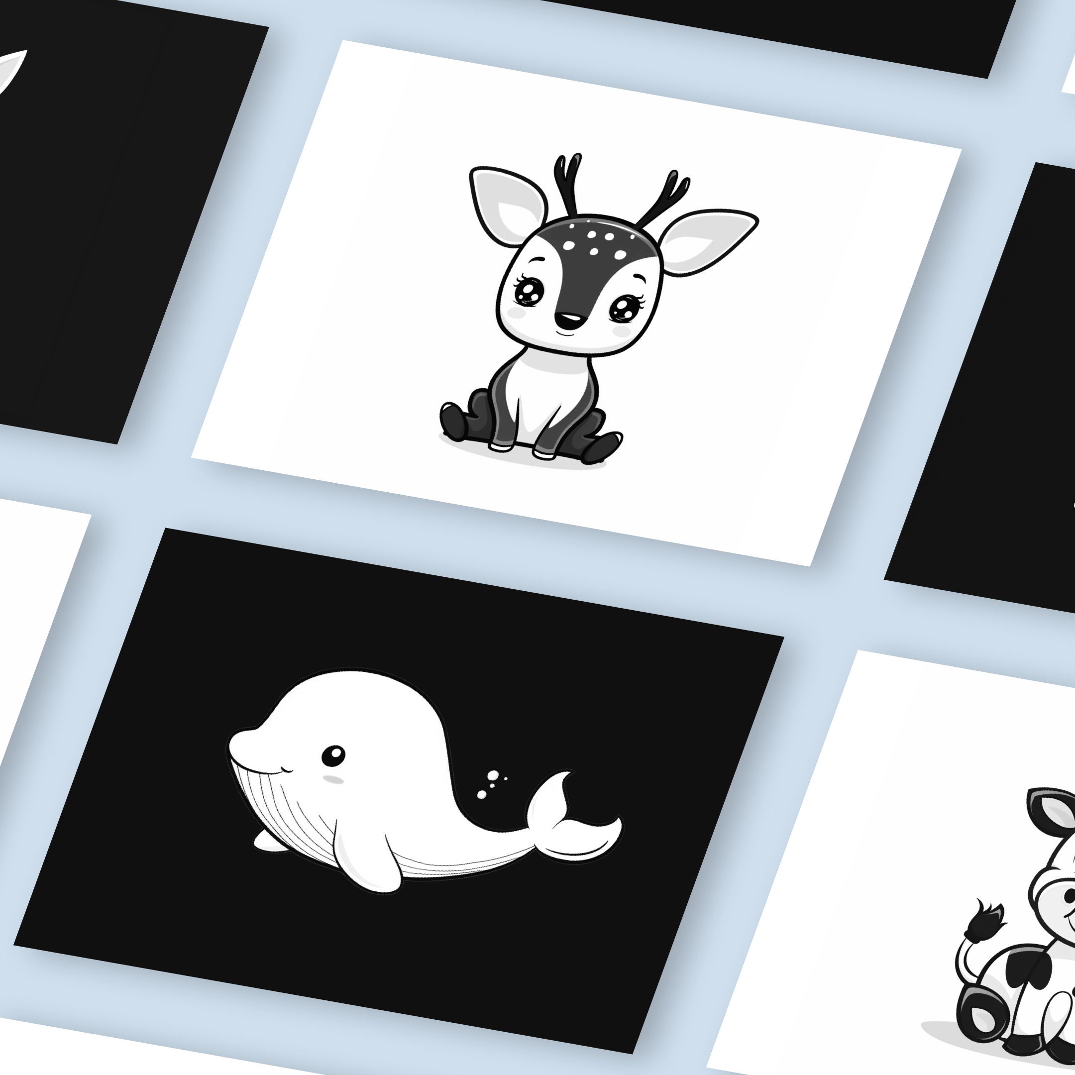 108 Printable Montessori Sensory High Contrast Baby Cards Bundle ...