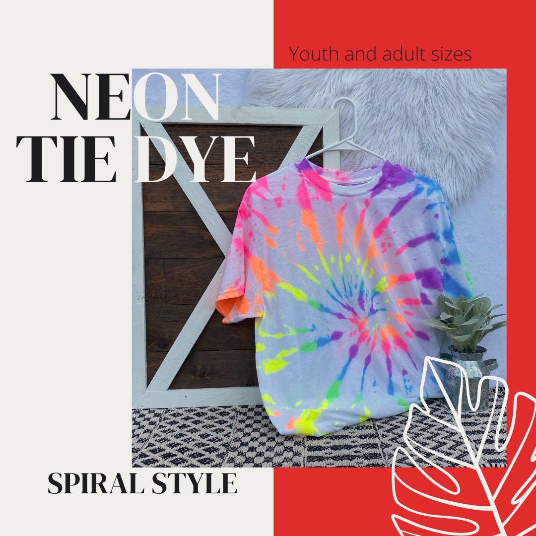 Spiral Neon Rainbow Tie Dye Shirts - Sweaters - Hoodies -tees - Etsy