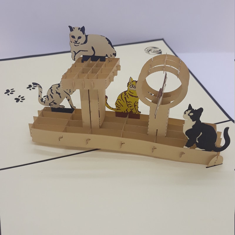 Cat Pop up Card - Etsy