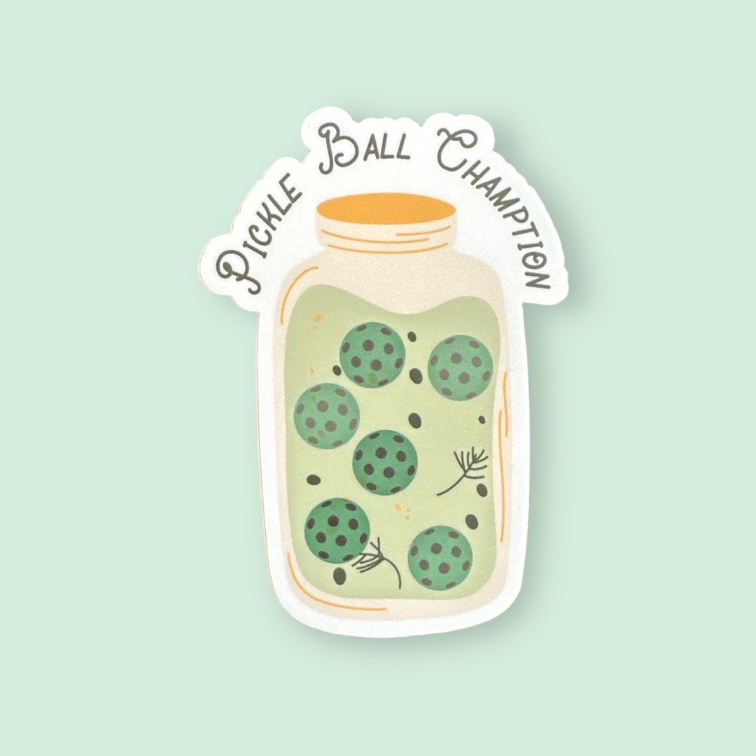 Pickle Ball Champion Vinyl Sticker, Laptop Stickers, Pickleball ...