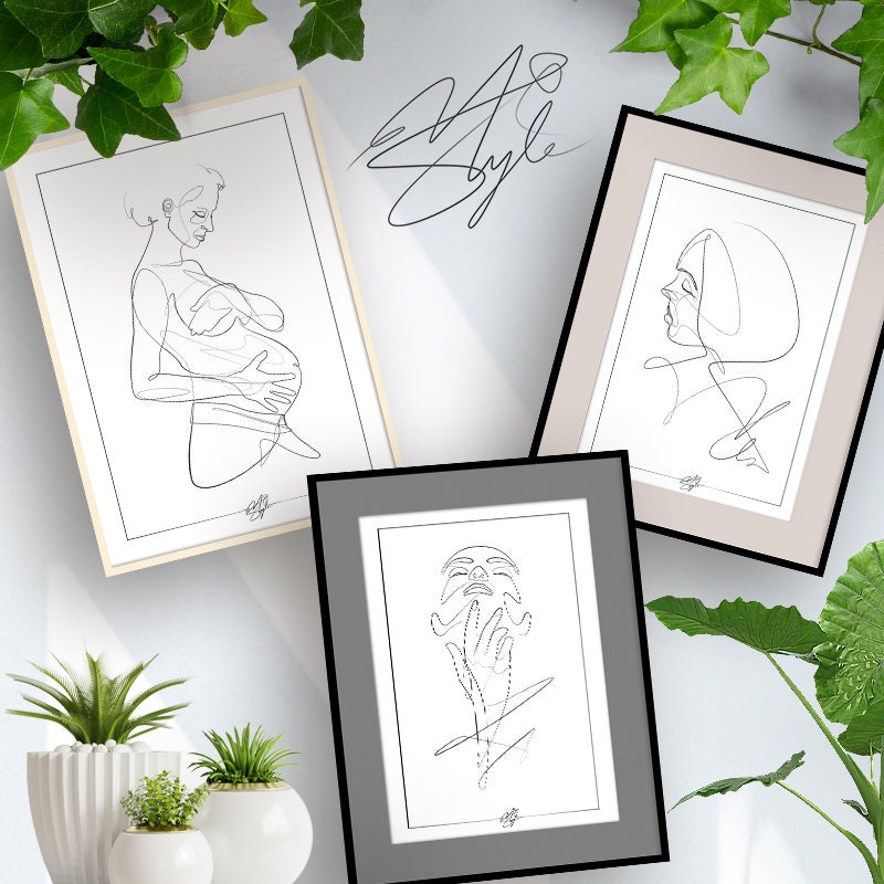 Learn to Draw LINE ART Style / One Line Drawing Tutorial, One Line ...