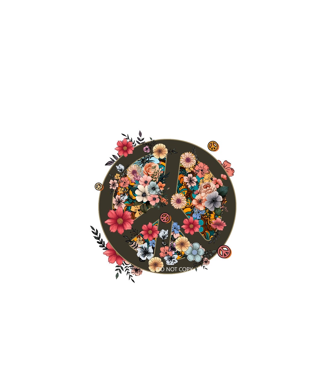 Floral Boho Peace Sign Wildflowers Hippie T-shirt, Sweater, Denim ...