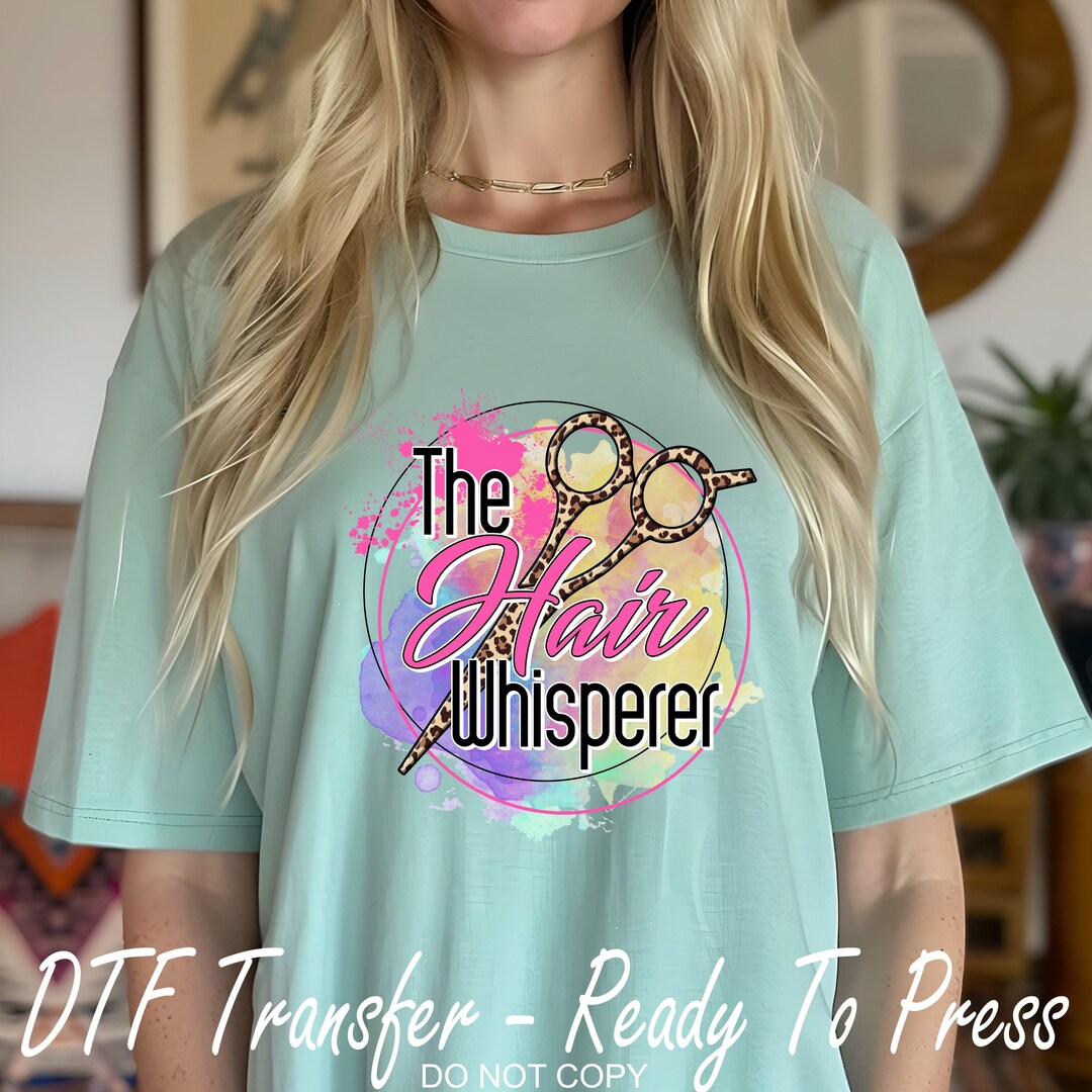 The Hair Whisperer Leopard Print Scissors Watercolor Dtf Ready to Press ...