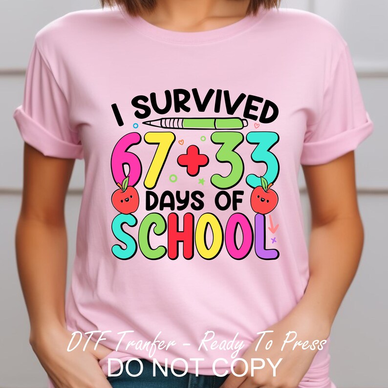I Survived 100 Days of School DTF Transfer, Ready to Press - Etsy