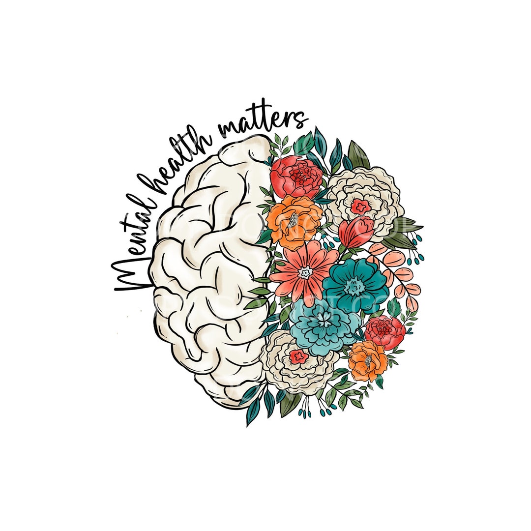 Mental Health Matters Floral Boho Brain Mental Health Etsy