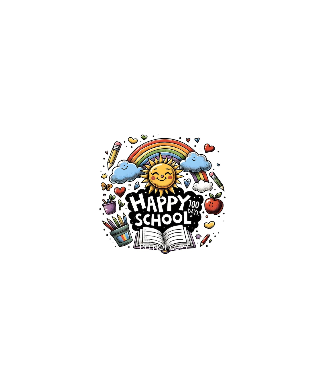 Hapy 100th Day of School Sun Clouds Rainbow Books T-shirt, Sweater ...