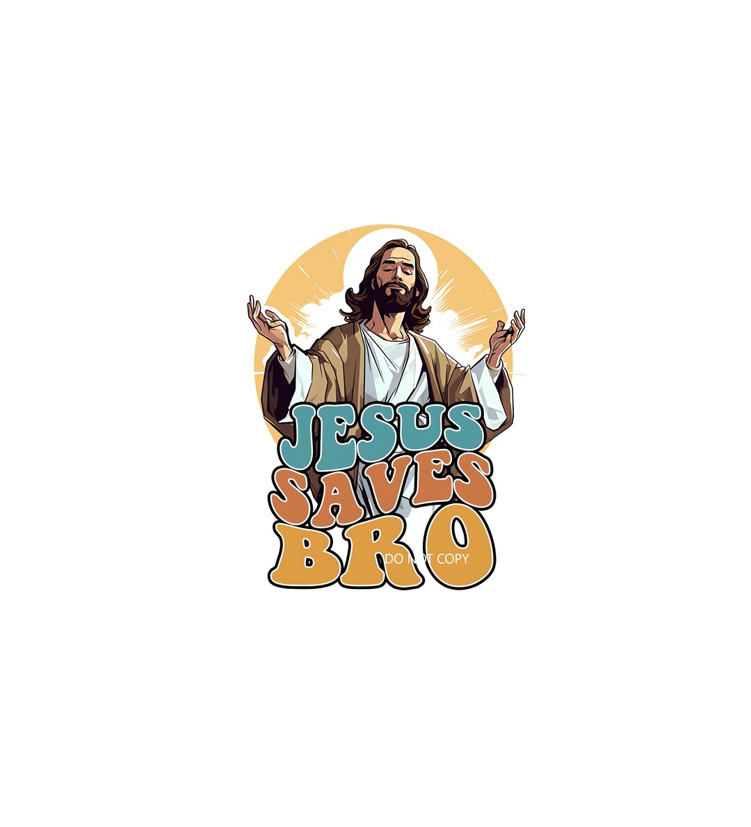 Jesus Saves Bro Retro Wavy Letters Religious Transfer T-shirt, Sweater ...