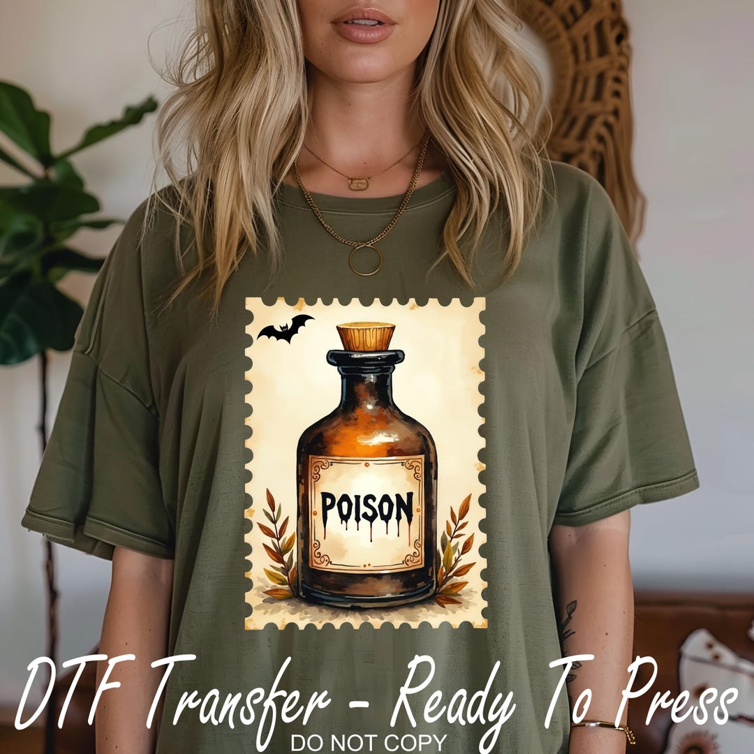 Poison Bottle Postage Stamp Trend Halloween Stamp Dtf Ready to Press ...