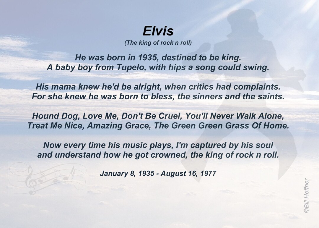 ELVIS Poem - Etsy