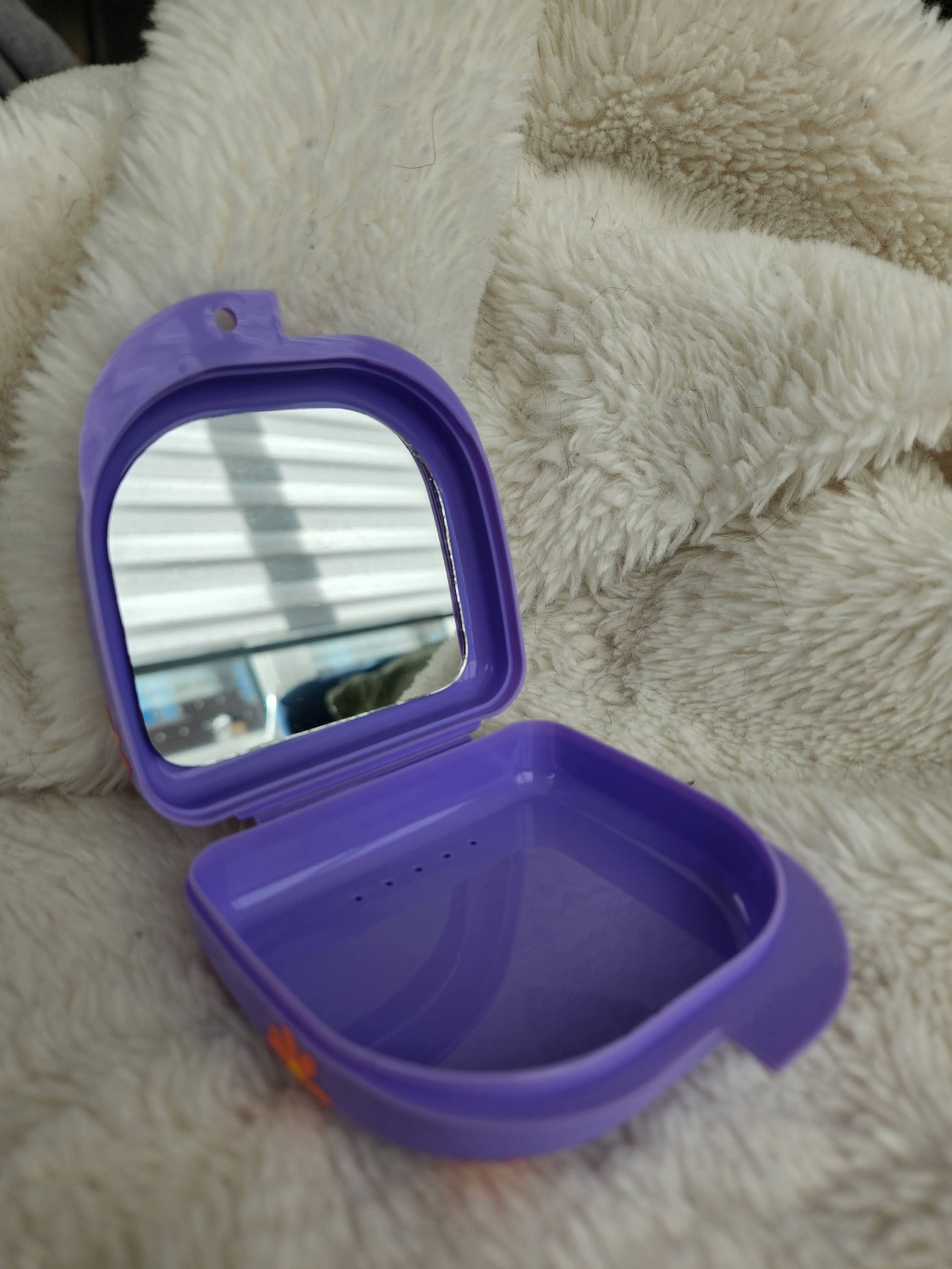 Invisalign Retainer Aligner Case With Mirror Cute Design Purple Flowers ...