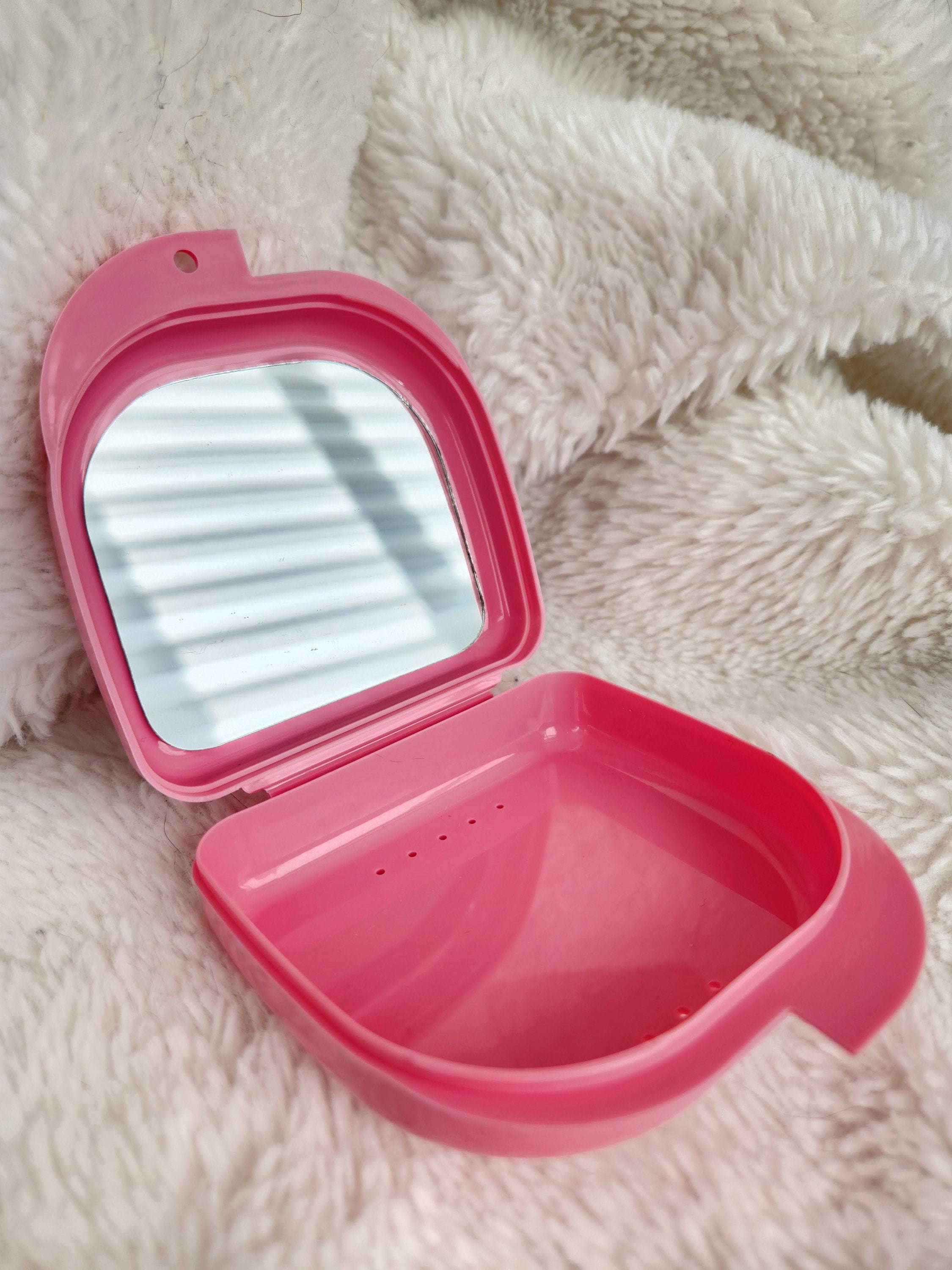 Invisalign Retainer Aligner Pink Case With Mirror Cute Stars Design ...