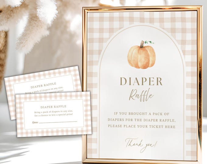 Diaper Raffle Little Pumpkin Baby Shower, Diaper Raffle Game, Diaper ...