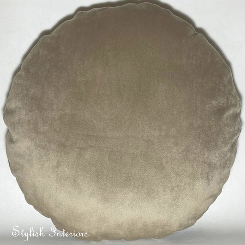 Handmade Soft Round Plush Velvet Cushion Cover Circle Bed Sofa ...