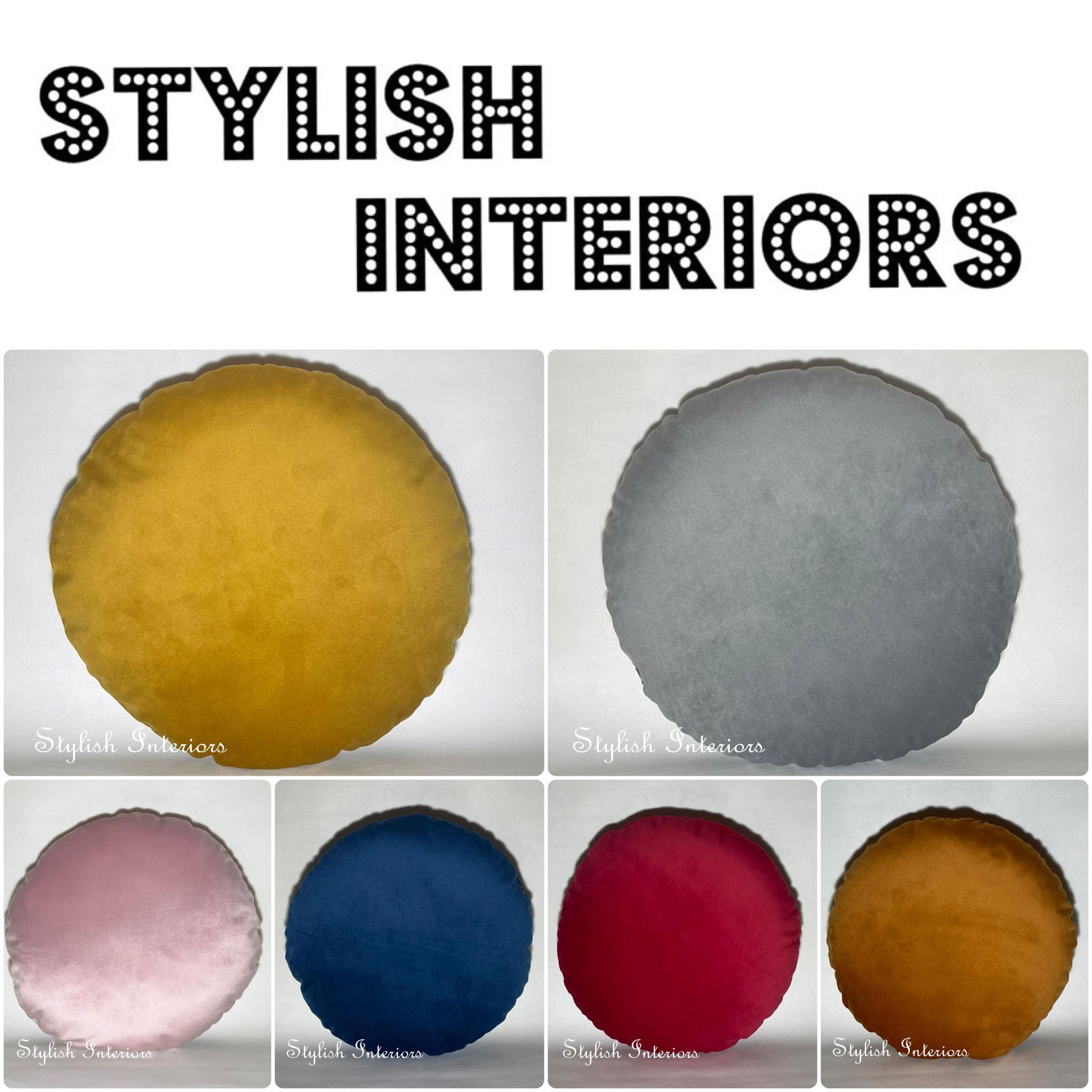 Handmade Soft Round Plush Velvet Cushion Cover Circle Bed Sofa ...