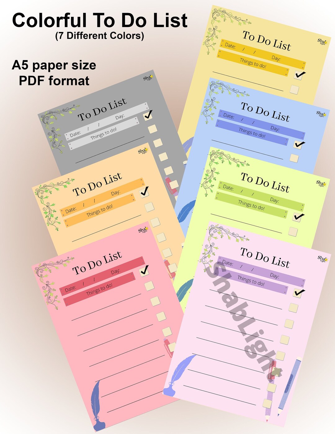 Colorful to Do List | 7 Colors | Best Task Management | Cute Beautiful ...